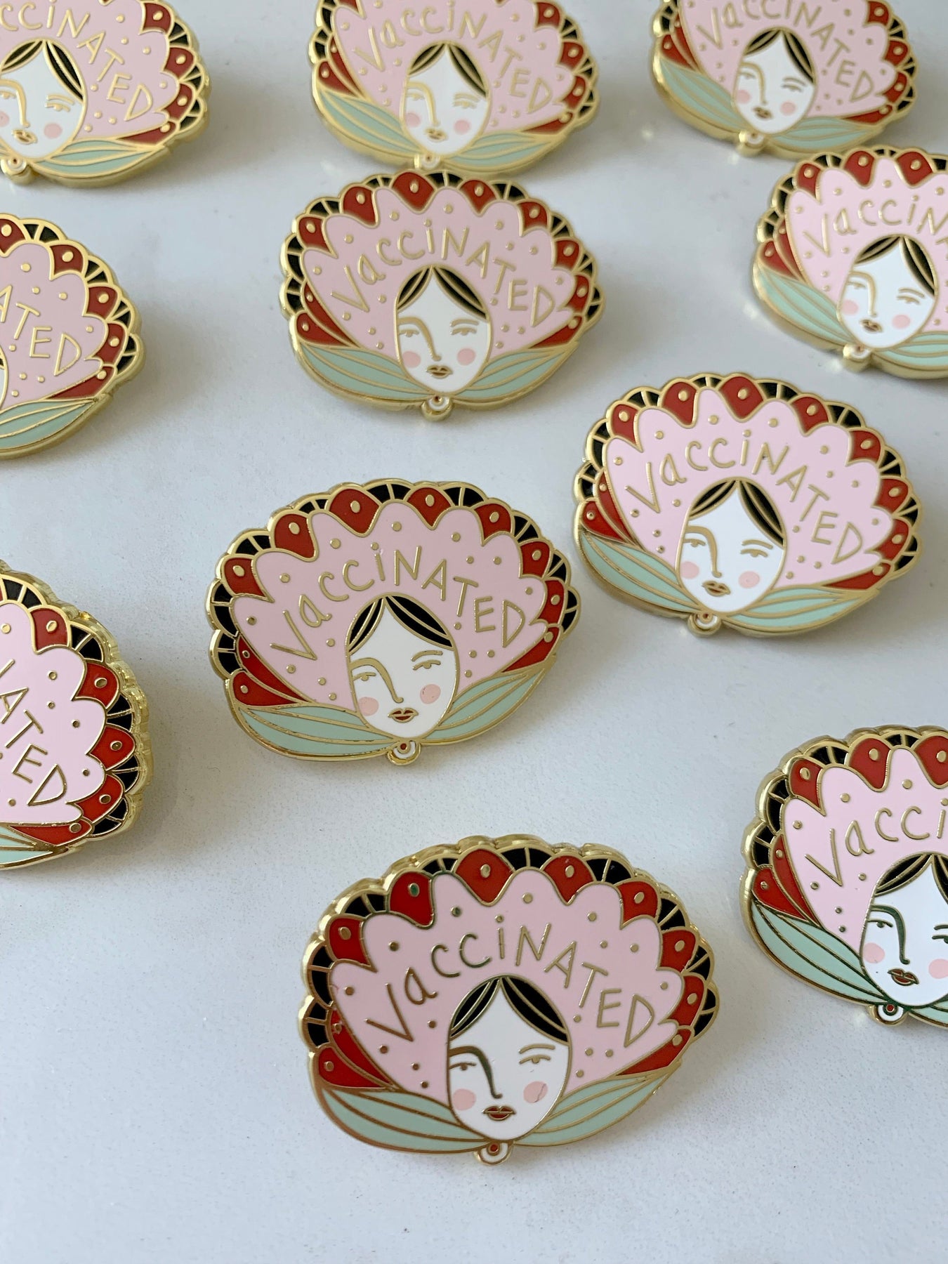 Vaccinated Enamel Pin | Gold – My Little Belleville